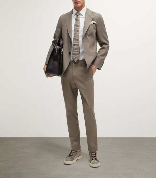 BOSS Virgin Wool-cotton Slim Blazer