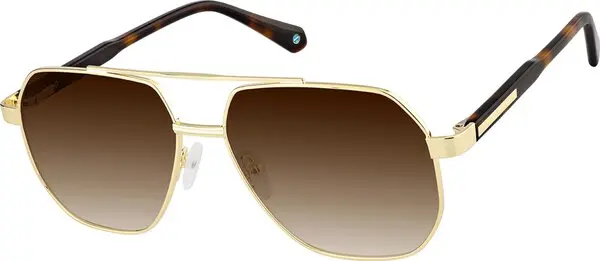 Zenni Aviator Full Rim Frame Sunglasses - Gold