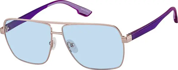 Zenni Aviator Full Rim Frame Sunglasses - Rose Gold