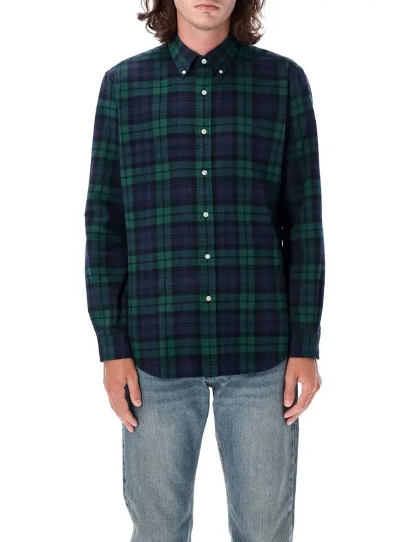 Polo Ralph Lauren Check Custom Fit Shirt - Green Check
