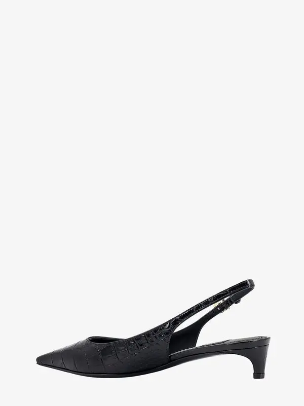 Dolce & Gabbana Crocodile Print Leather Slingbacks