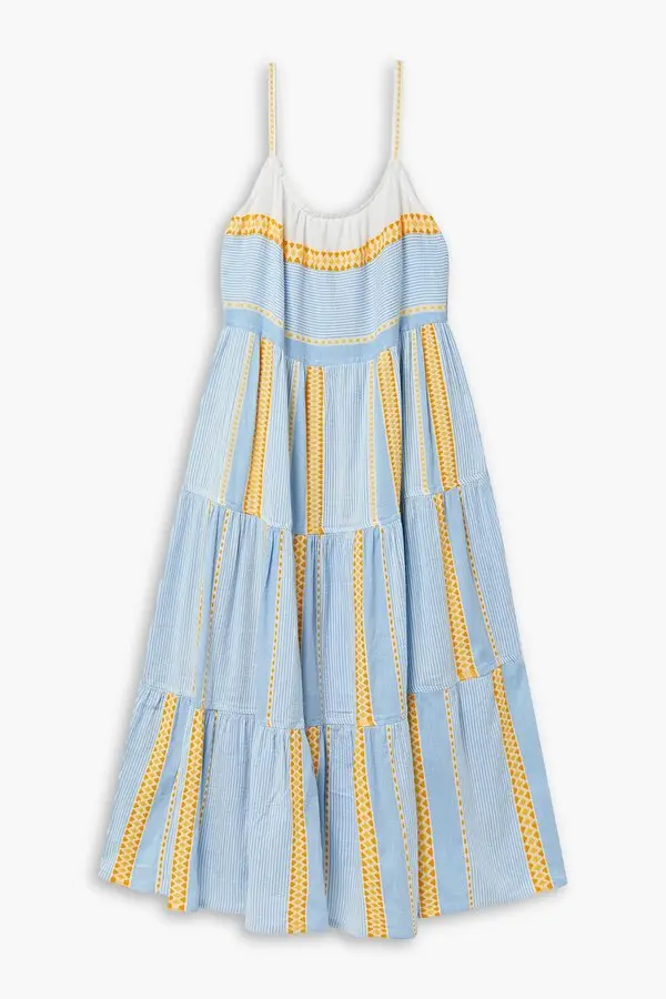 LEMLEM Jemari Striped Cotton-blend Gauze Midi Dress