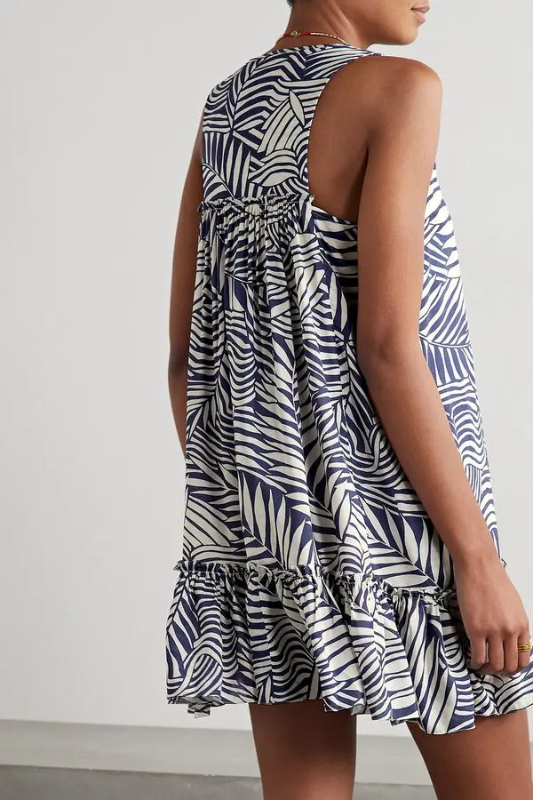 LEMLEM Tiered Printed Ecovero™voile Mini Dress