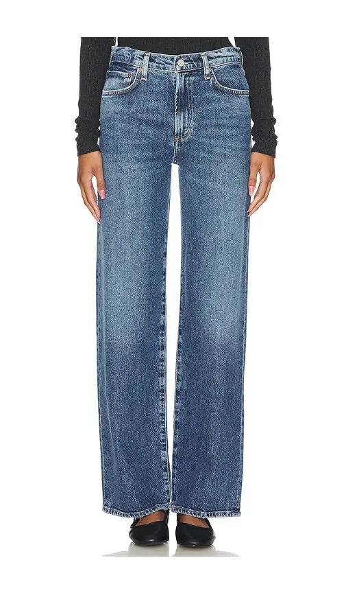 AGOLDE Harper Mid Rise Relaxed Straight Jeans - Denim-medium
