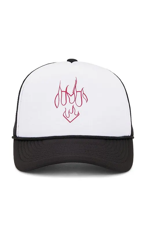 GOTHICMOCHAS Flame Trucker Hat - White