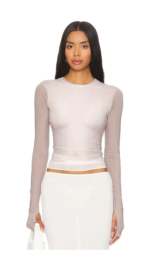 AFRM Kaylee Mesh Top - Nude Illusion