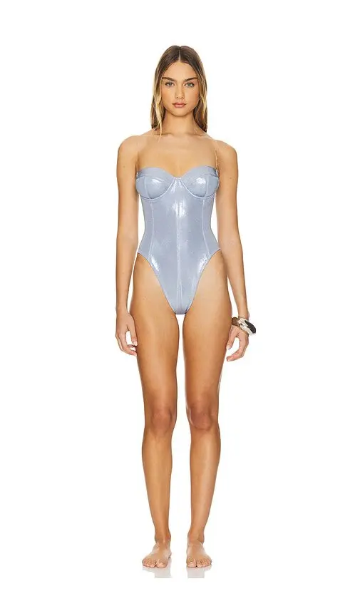 Norma Kamali Corset Mio Swimsuit - Misty Blue