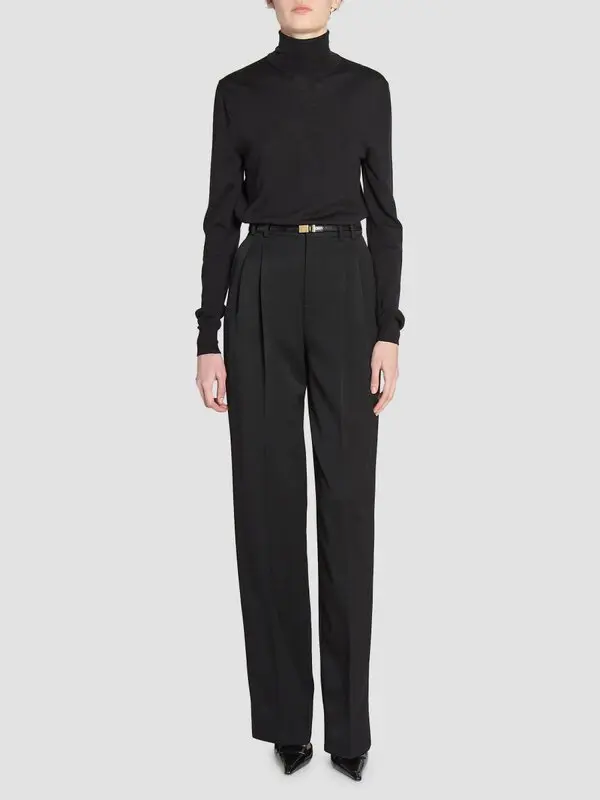 Saint Laurent Thin Anchor Belt In Leather