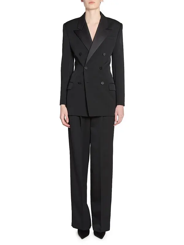 Saint Laurent Tuxedo Jacket In Grain De Poudre