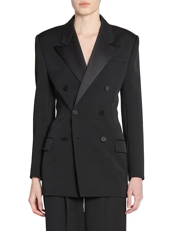 Saint Laurent Tuxedo Jacket In Grain De Poudre