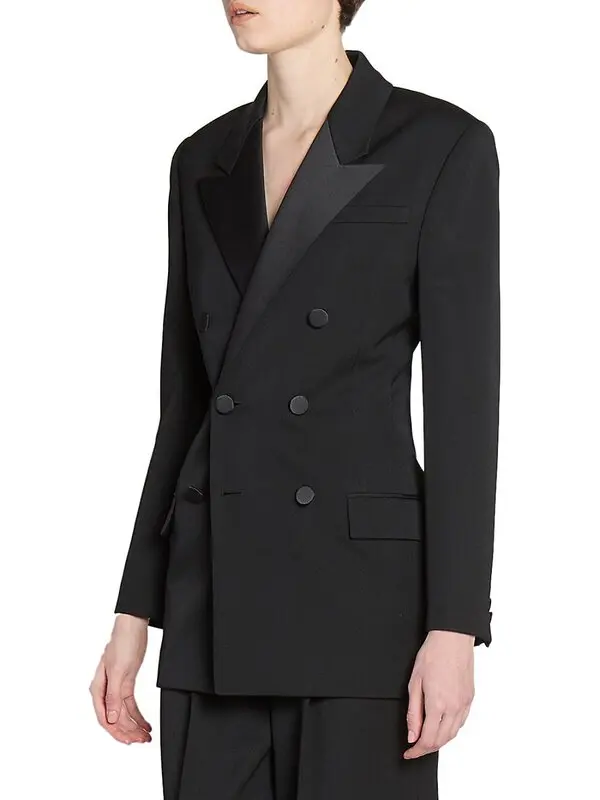Saint Laurent Tuxedo Jacket In Grain De Poudre