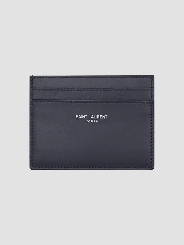Saint Laurent Card Case In Smooth Leather - Midnight Blue