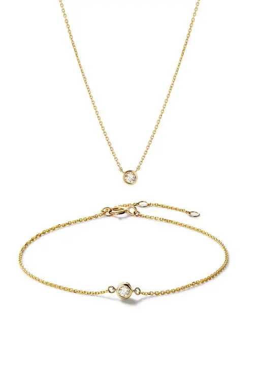 ANA LUISA Diamond Necklace And Bracelet Set - Gold