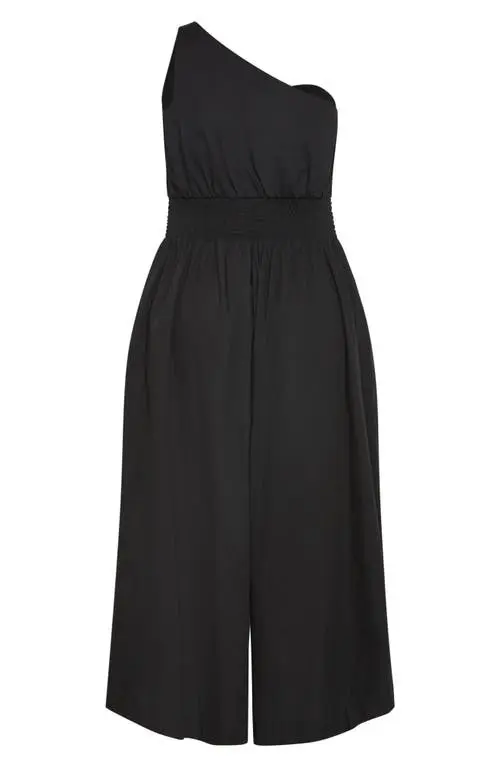 City Chic Rebecca One-shoulder Crop Jumpsuit