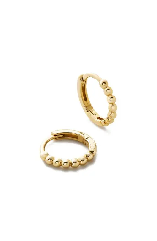 ANA LUISA Beaded Huggie Hoop Earrings - Gold
