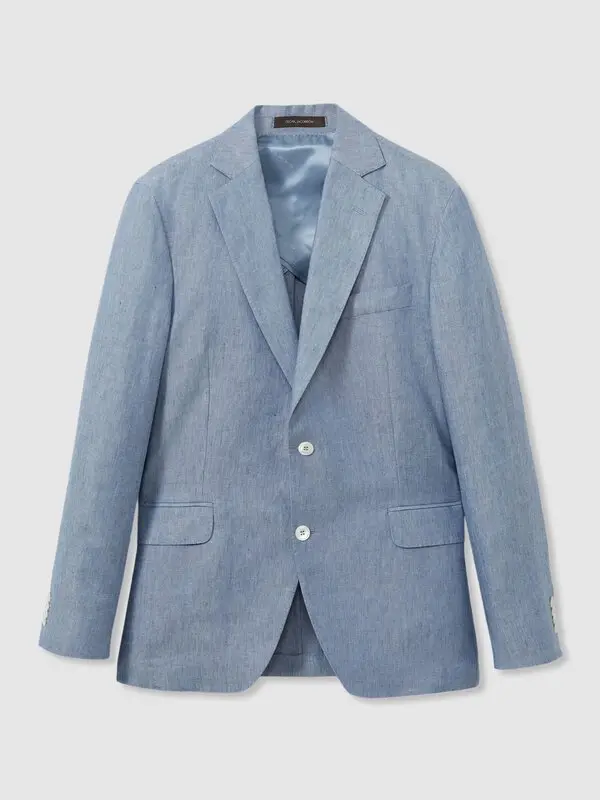 OSCAR JACOBSON Linen Single Breasted Blazer