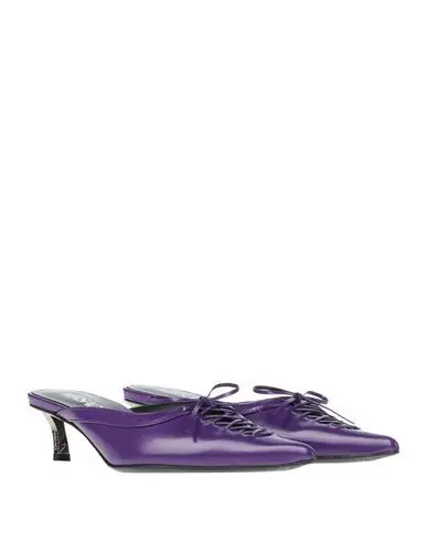 Versace Glossed-leather Mules - Purple
