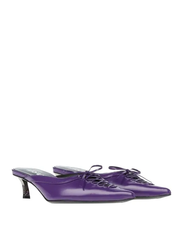 Versace Glossed-leather Mules - Purple