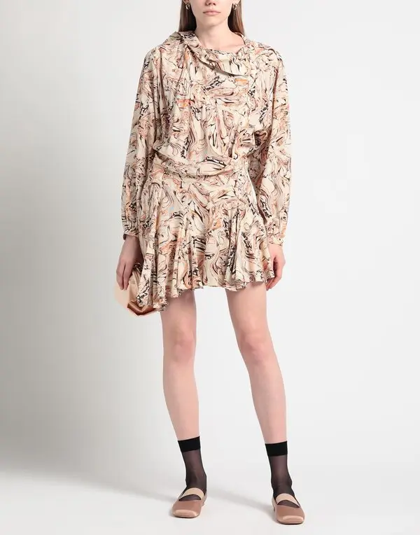 Isabel Marant Étoile Silk Mini Dress With Asymmetrical Tiered Design