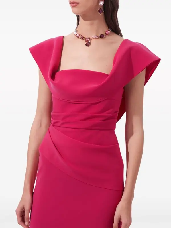 carolina herrera pink dress Herrera's FW 2022 Collection: Dresses, Bows, And Ruffles Galore Designed in a sleek column silhouette Carolina Herrera - Hot Pink