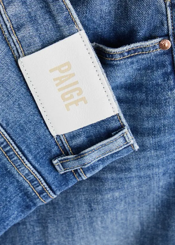 Paige Sasha Distressed Wide-leg Jeans - Blue
