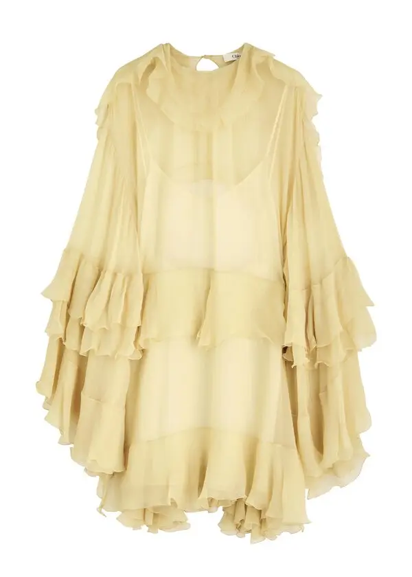 Chloé Ruffled Silk-georgette Mini Dress