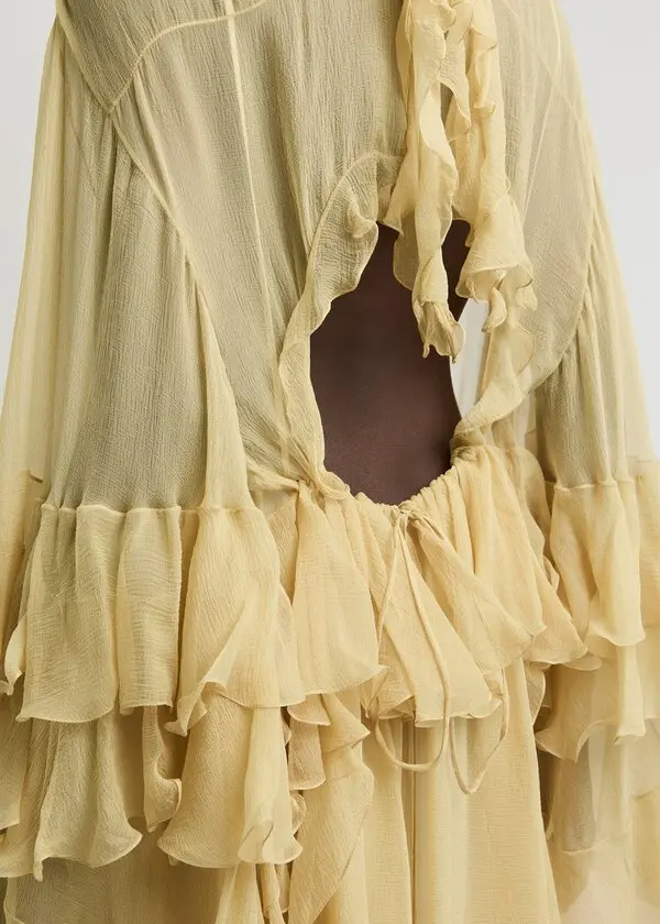 Chloé Ruffled Silk-georgette Mini Dress