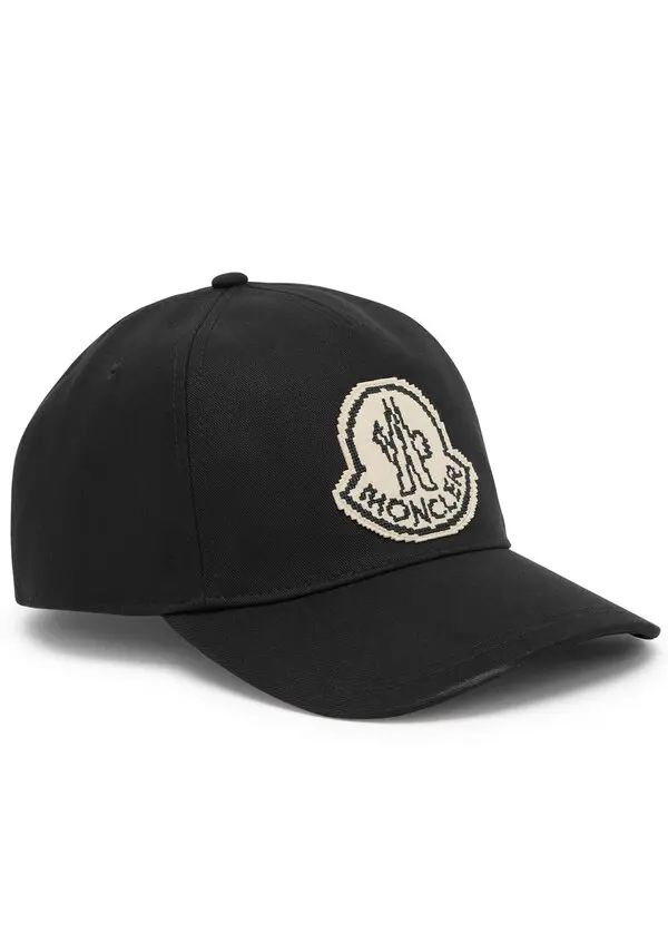 Moncler Logo Cotton Cap - Black