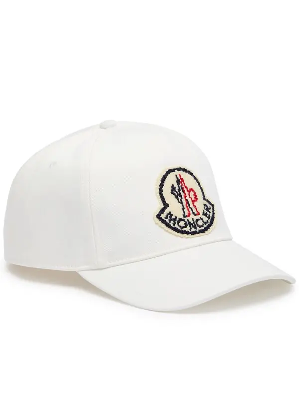 Moncler Logo Cotton Cap - White