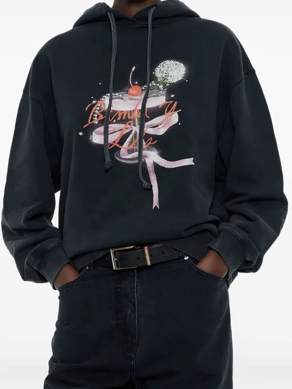 Bimba Y Lola Cotton Hoodie Black Editorialist