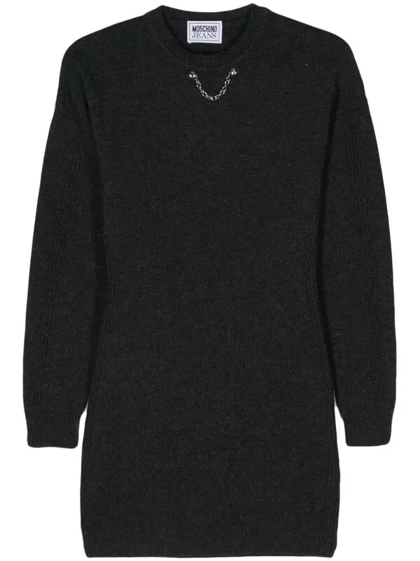 Moschino Chain-embellished Knit Dress