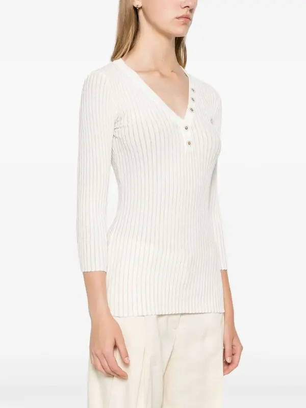 Elisabetta Franchi Ribbed Knit Jumper - White