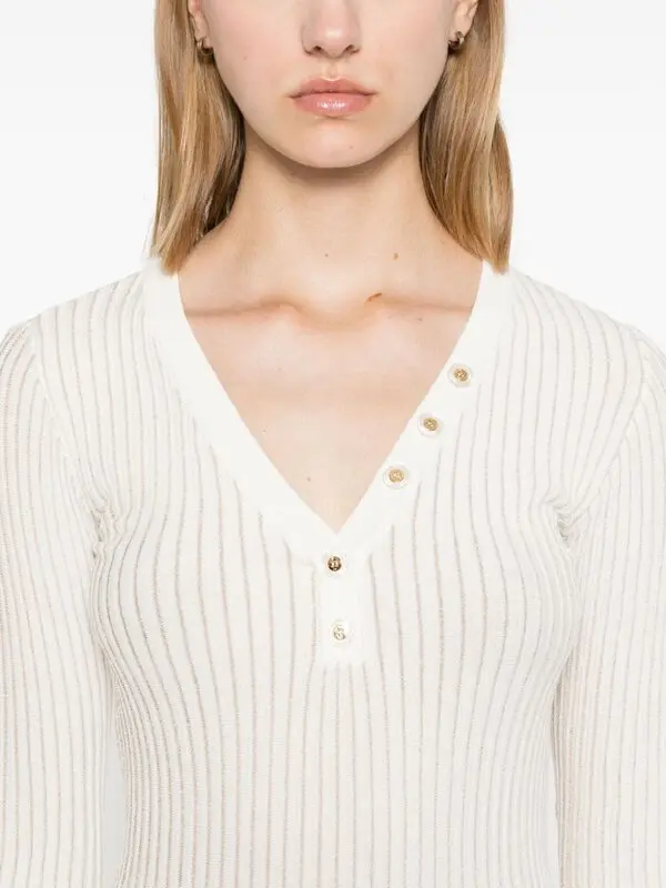 Elisabetta Franchi Ribbed Knit Jumper - White