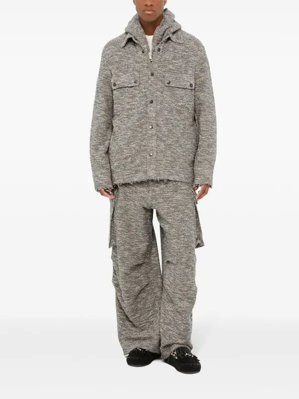 Alanui Raw-edge Mélange Cotton Overshirt