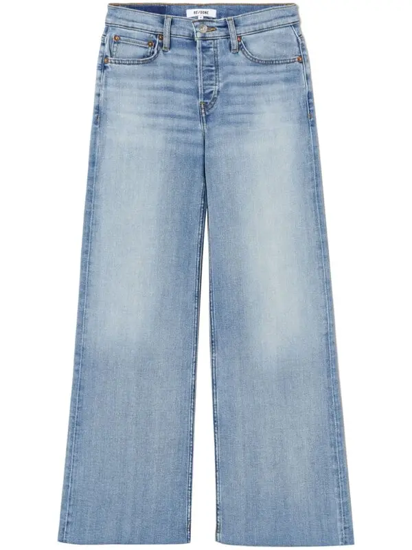 RE/DONE Mid-rise Wide Cropped Jeans - Blue