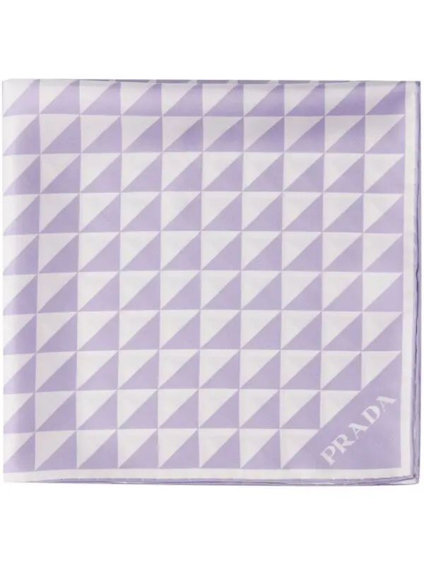 Prada Triangle-logo Scarf - Purple