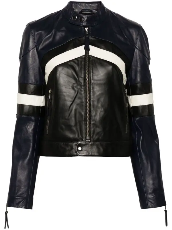 P.a.r.o.s.h Zip-up Leather Biker Jacket - Black