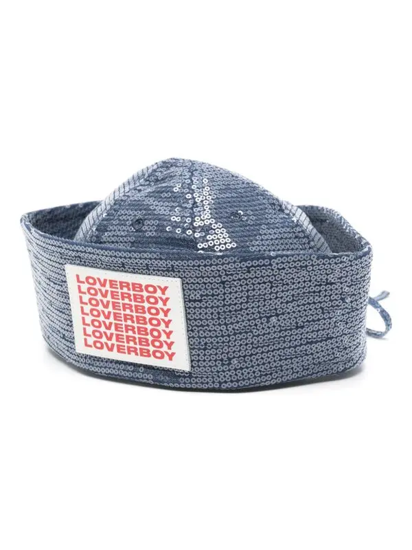 Charles Jeffrey Sequinned Sailor Hat - Blue | Editorialist