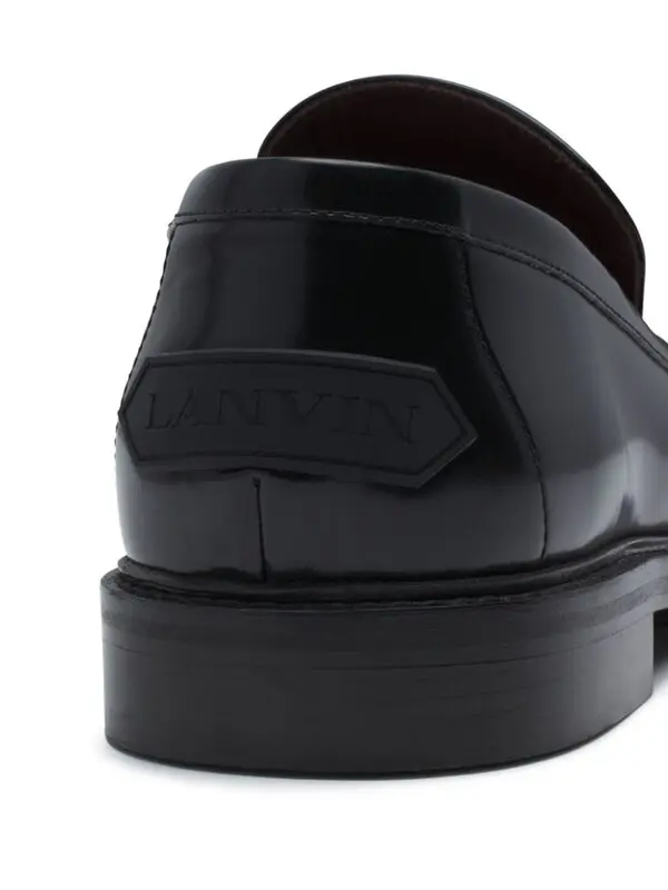 Lanvin Spinto Glossy-Leather Loafers In Black - 40% Off  display picture 1