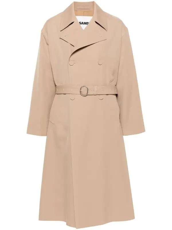 JIL SANDER Wool Gabardine Trench Coat