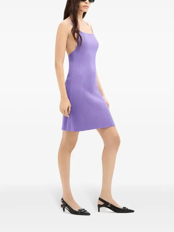 COURREGES Ribbed-knit Mini Dress - Purple
