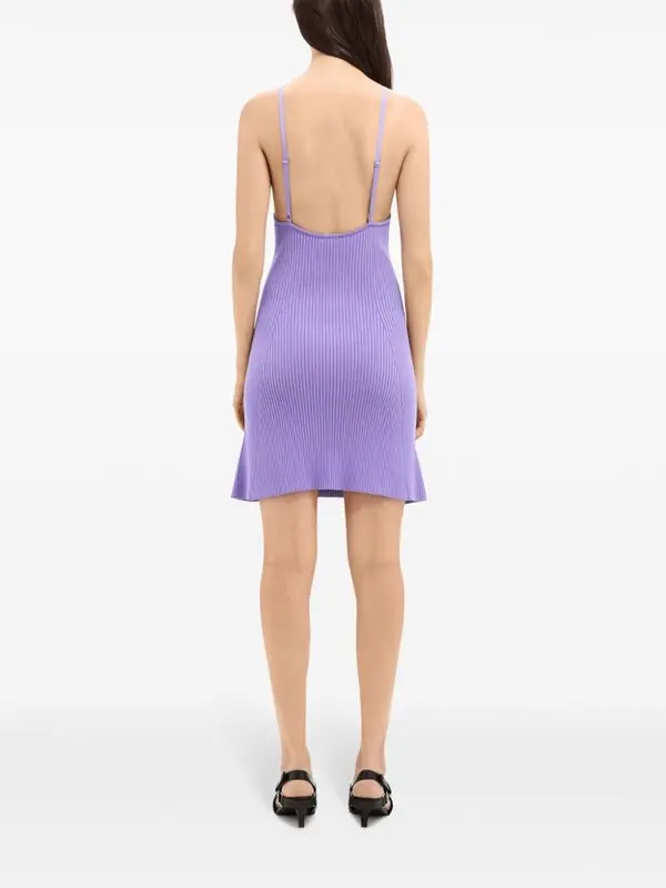 COURREGES Ribbed-knit Mini Dress - Purple