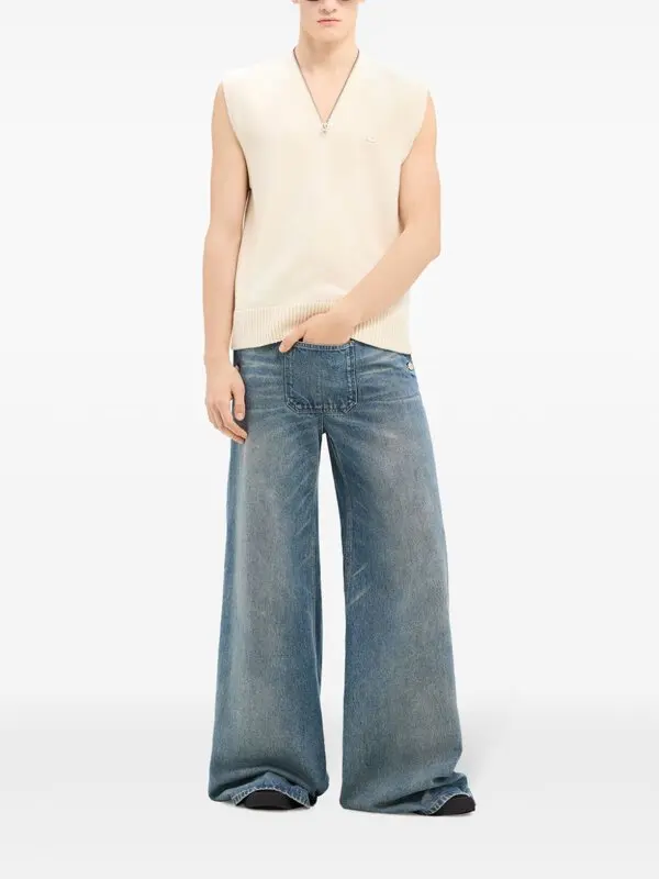 COURREGES V-neck Sleeveless Sweater - Neutrals