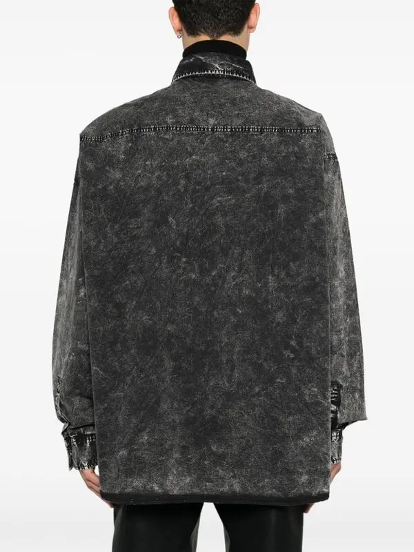DIESEL® Acid-wash Logo-embroidered Shirt