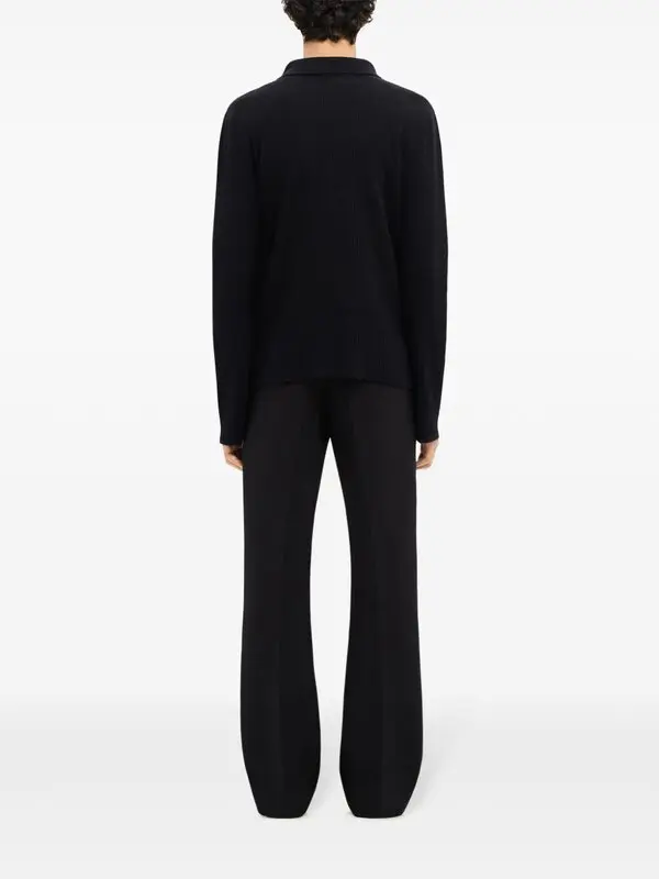 COURREGES Cotton-wool Blend Polo Shirt - Black