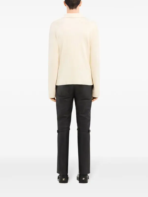 COURREGES Cotton-wool Blend Polo Shirt - Neutrals