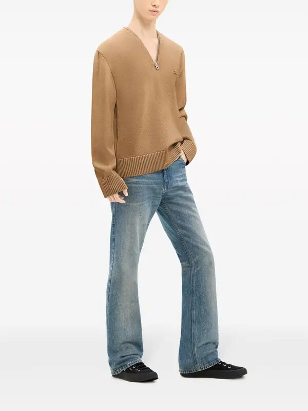 COURREGES Zip-detailing Wool Sweater