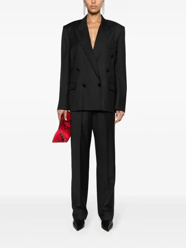 Isabel Marant Étoile Liska Plaid Wool Trousers - Grey