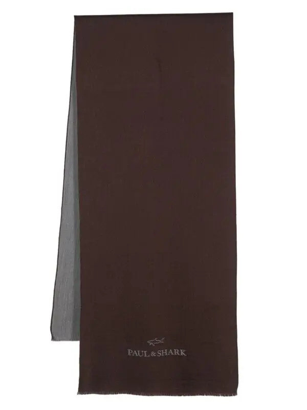 Paul & Shark Logo-jacquard Scarf - Brown