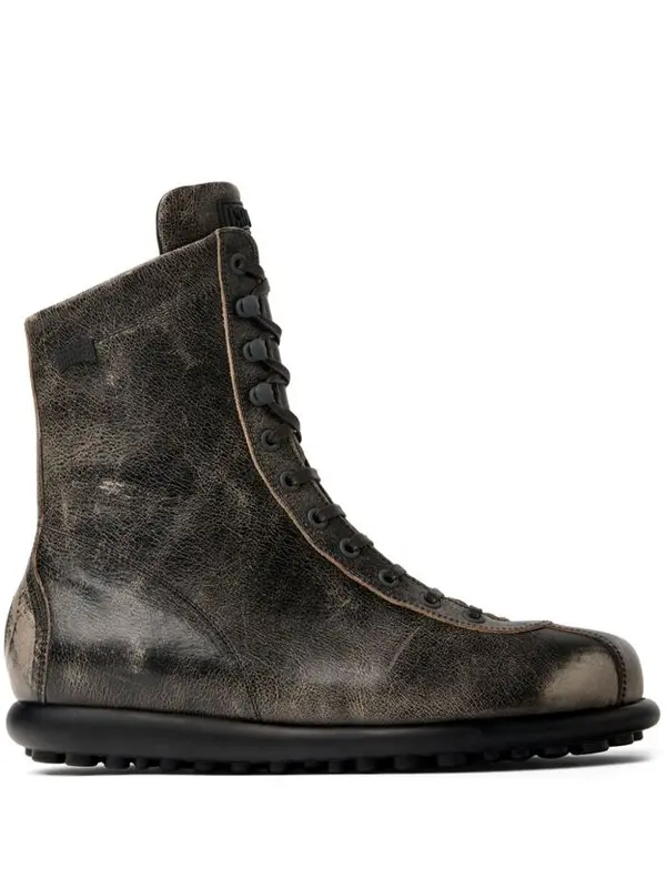 Camper Ariel Leather Lace-up Boots - Brown